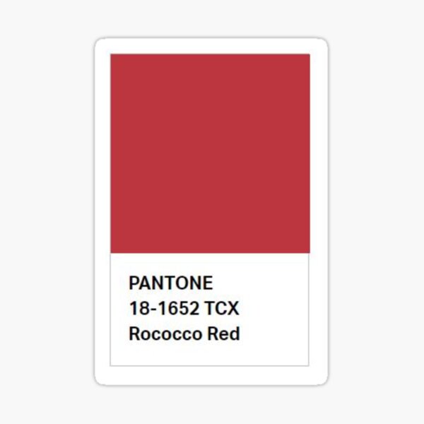 "Pantone Colour 18-1652 Rococco Red" Sticker for Sale by DiabhalsDau ...
