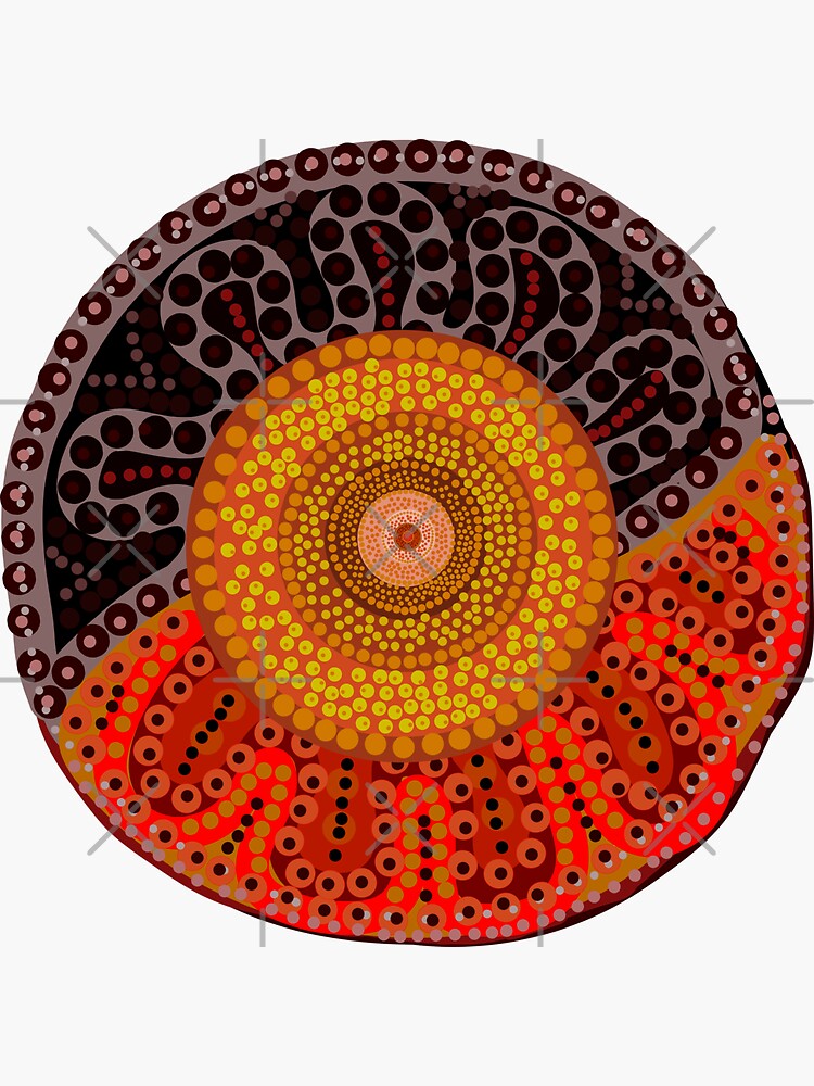 "Australian Aboriginal Sun" Stickerundefined by Graograman | Redbubble