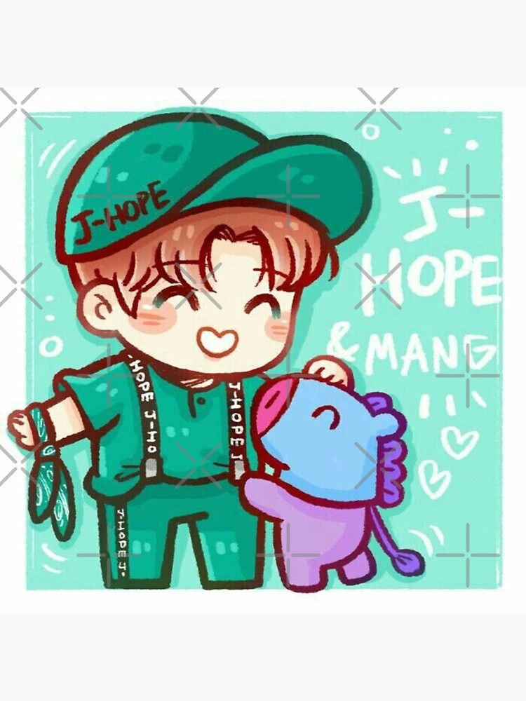 "Hobi x Mang" Sticker for Sale by blueoctober04 | Redbubble