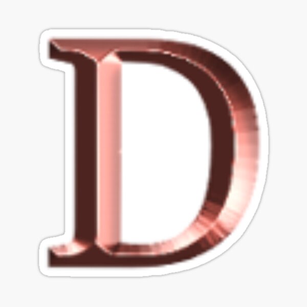 "Rose Gold Upper Case Letter D" Sticker for Sale by molamode | Redbubble