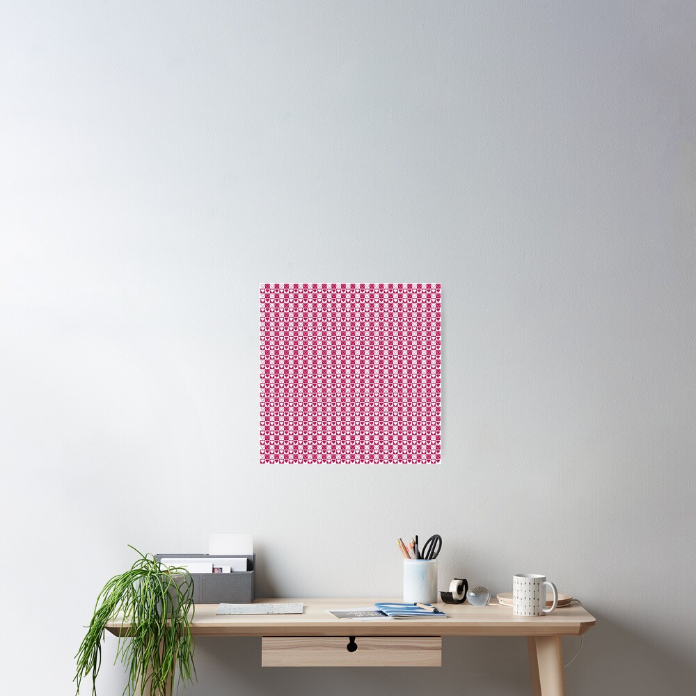 "Love Check pattern - Pantone Love Potion Love Heart Checker / Check ...