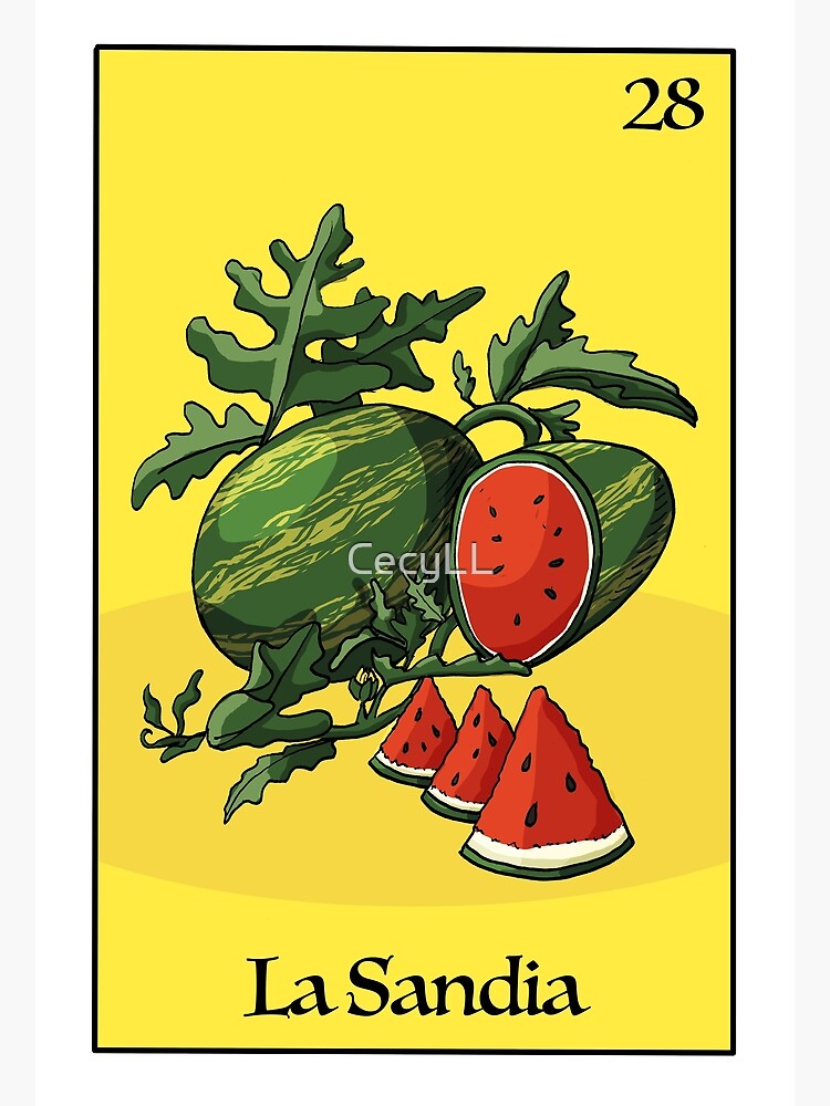 Póster con la obra «La sandia lotería mexicana» de CecyLL | Redbubble