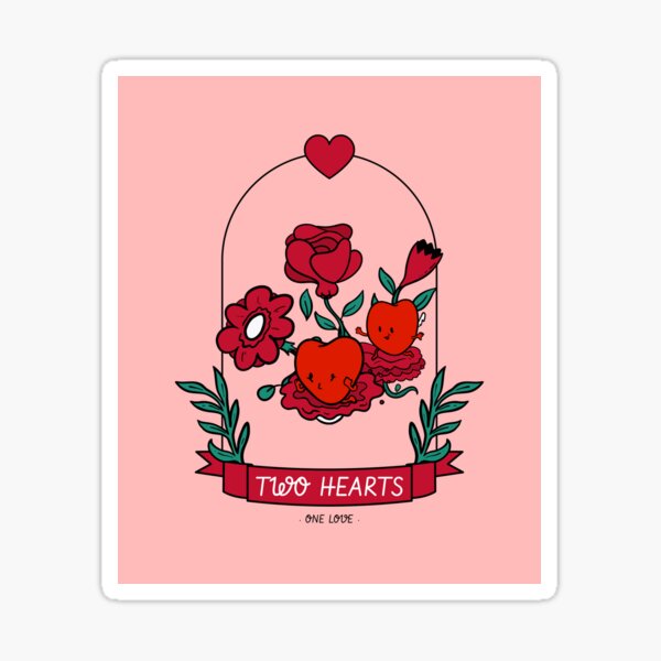 "Two Hearts" Sticker for Sale by Made-By-Art | Redbubble