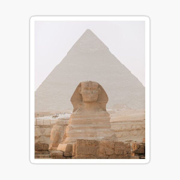 "Great Sphinx of Giza and Pyramid" Sticker for Sale by Kenobass | Redbubble