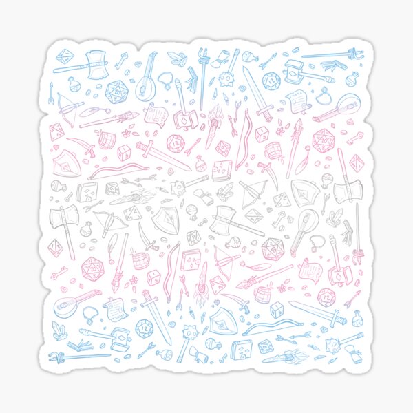 "DnD Pattern Trans Flag" Sticker for Sale by TheLadyNymeria | Redbubble