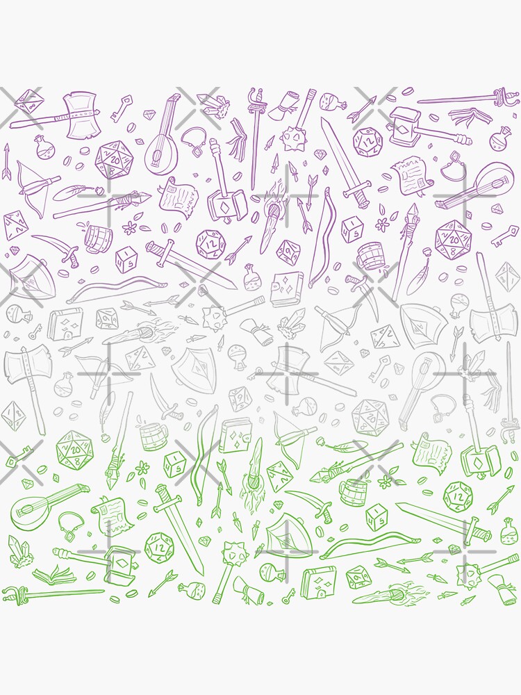 "DnD Pattern Genderqueer Flag 2" Sticker by TheLadyNymeria | Redbubble