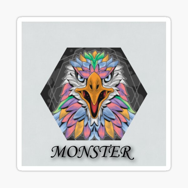 "Monster logo" Sticker by SinghDisitial | Redbubble