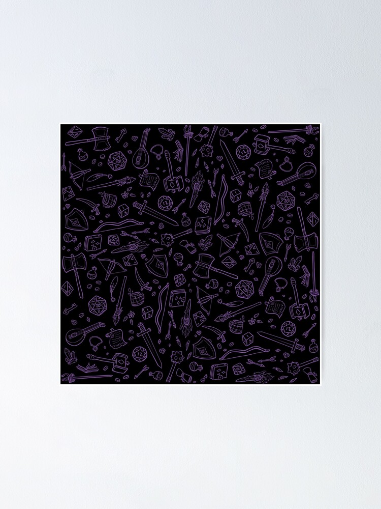 "DnD Pattern Purple 2" Poster for Sale by TheLadyNymeria | Redbubble