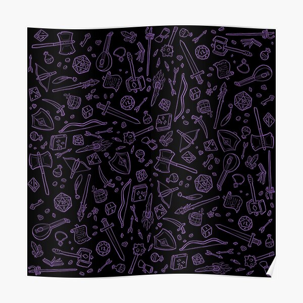 "DnD Pattern Purple 2" Poster for Sale by TheLadyNymeria | Redbubble
