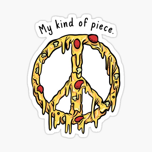 " Pepperoni/Vegetable Pizza Peace Sign " Sticker for Sale by ...