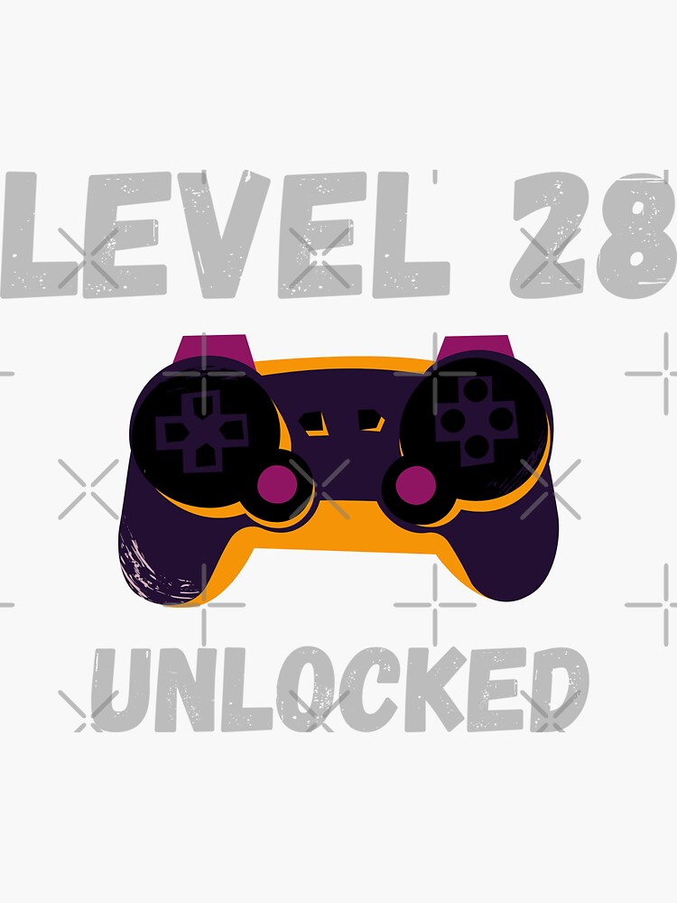 "Level 28 Unlocked" Sticker for Sale by MayaCordalia | Redbubble