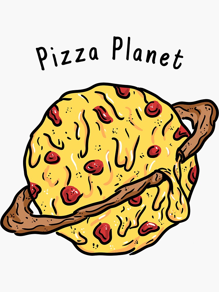 "Pepperoni Pizza Planet" Sticker for Sale by sophiamogannam | Redbubble