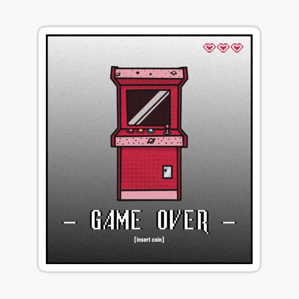 "Retro gaming - Game over" Sticker for Sale by NocteOil | Redbubble