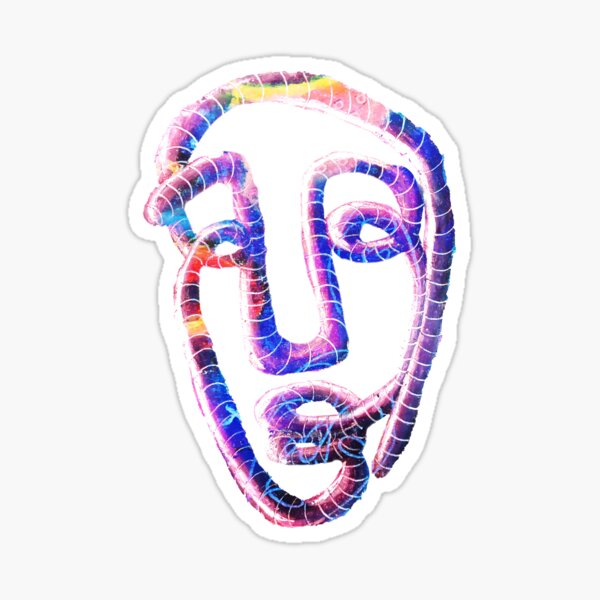 "Colorful & Dimensional One Line Face" Sticker for Sale by oa-designs ...