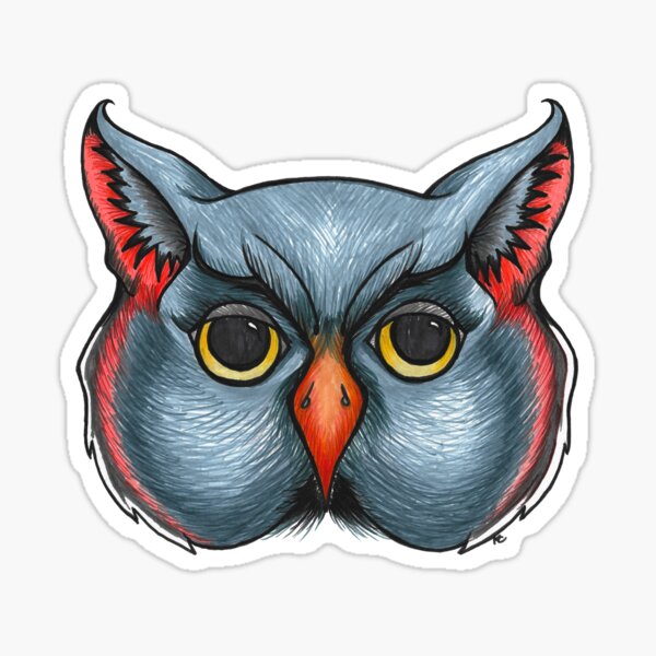 "Retro Halloween Owl Face" Sticker for Sale by Darth1234 | Redbubble