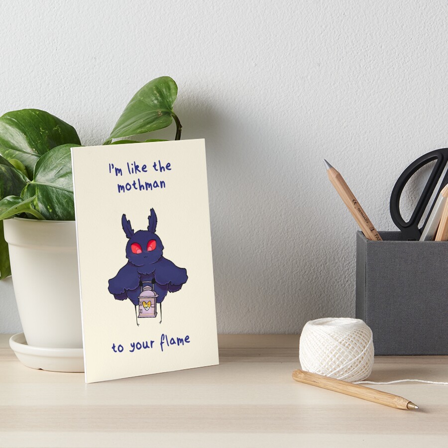 "Cryptid Mothman Valentine's Day Card" Art Board Print by NekodoodleArt ...