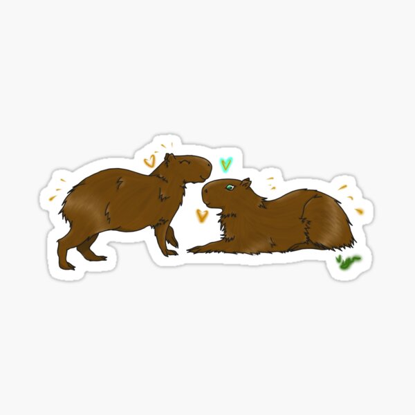 "Capybara Love" Sticker for Sale by SarahViiyaArt | Redbubble