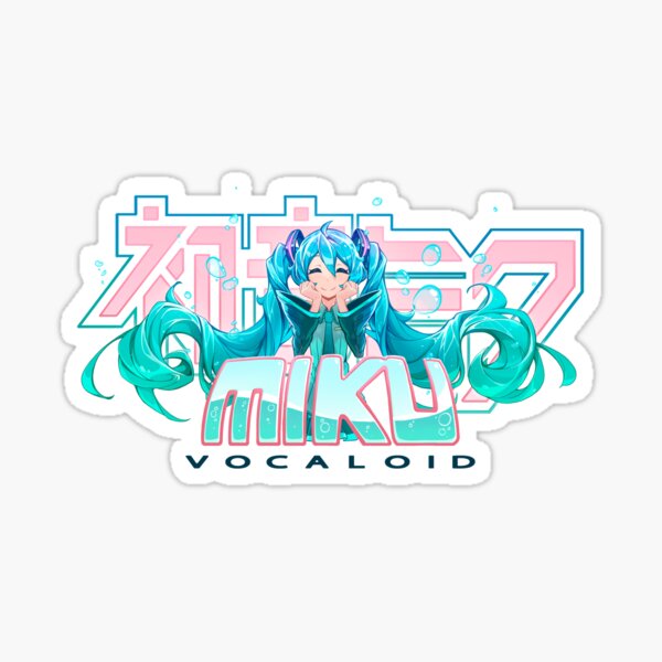 Pegatina «Hatsune Miku con su nombre en japonés de fondo» de Ignat01 ...