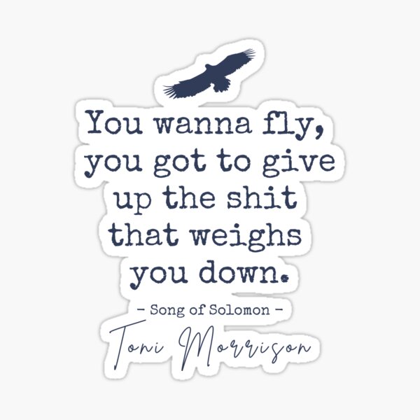 "You Wanna Fly - Toni Morrison Quote" Sticker by BeakHouse | Redbubble