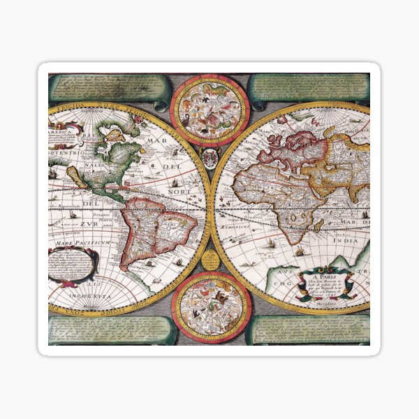 "Vintage Map" Sticker for Sale by ArtsyWishy | Redbubble