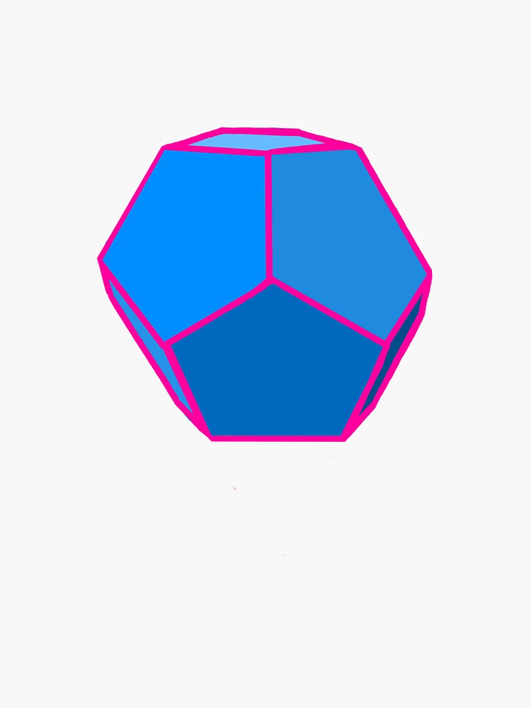 "Pink and blue contrast dodecahedron" Sticker for Sale by ArtofAnnika ...