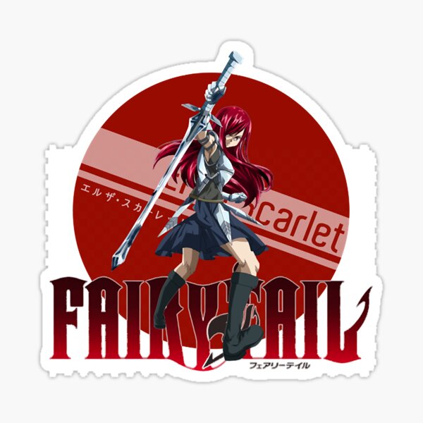 Sticker « Erza Scarlet Anime Personnages - Fairy Tail », par ...