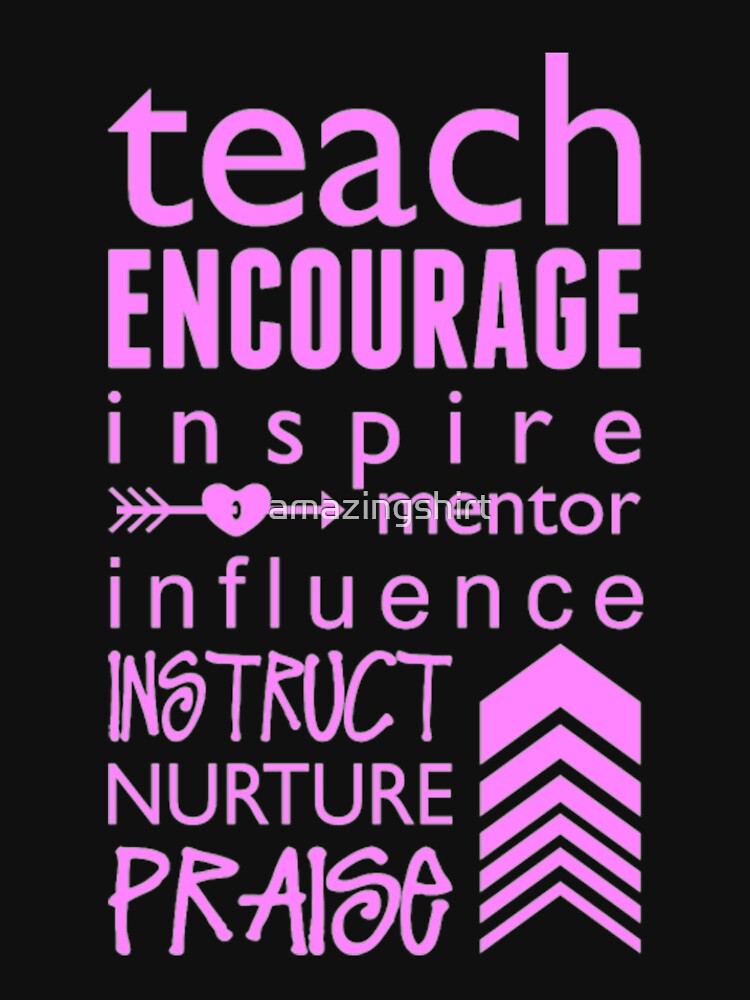 Camiseta «Teach Encourage Inspire Mentor Influence Instruct Nurture ... Camiseta «Teach Encourage Inspire Mentor Influence Instruct Nurture ...
