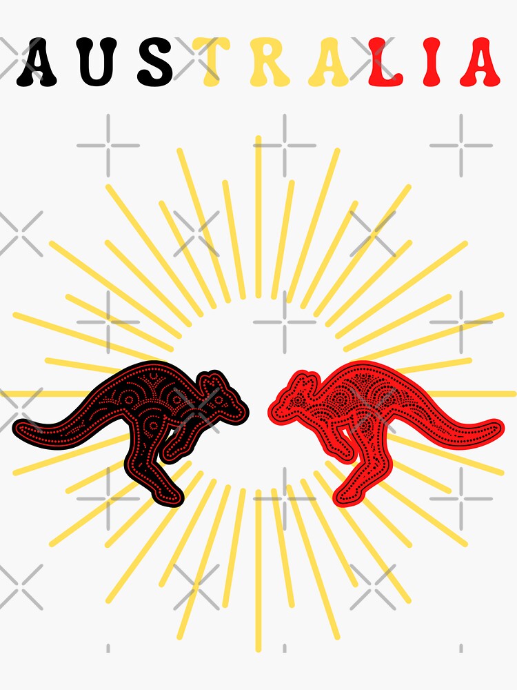 "Aboriginal Australian Kangaroos" Sticker for Sale by FedSherDesign ...