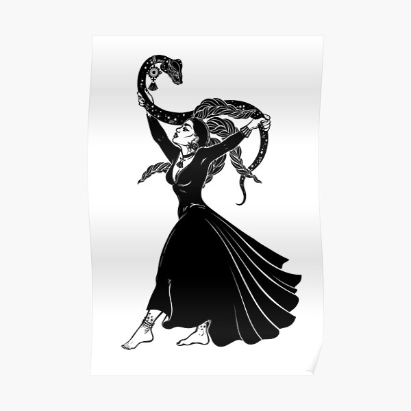 "Brave gorgeous spiritual woman holding a magic cobra snake in her ...