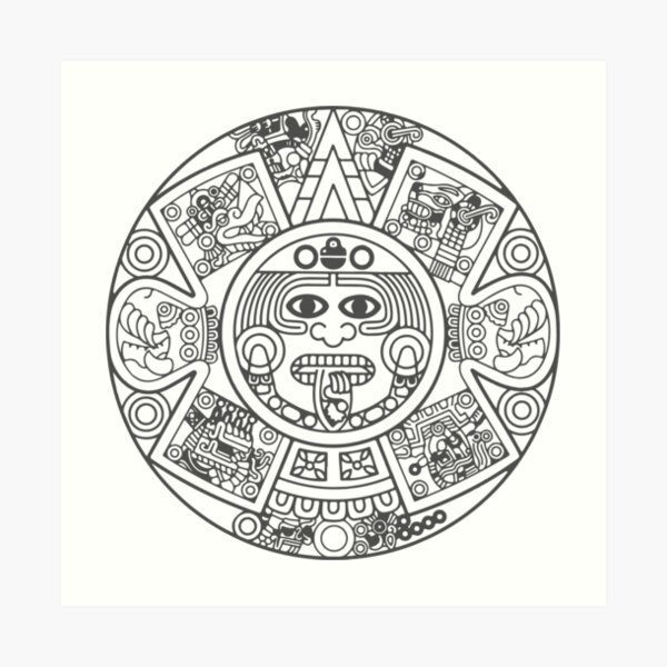 "Aztec/Xiuhpohualli Calendar " Art Print for Sale by Mantra-tshirt ...