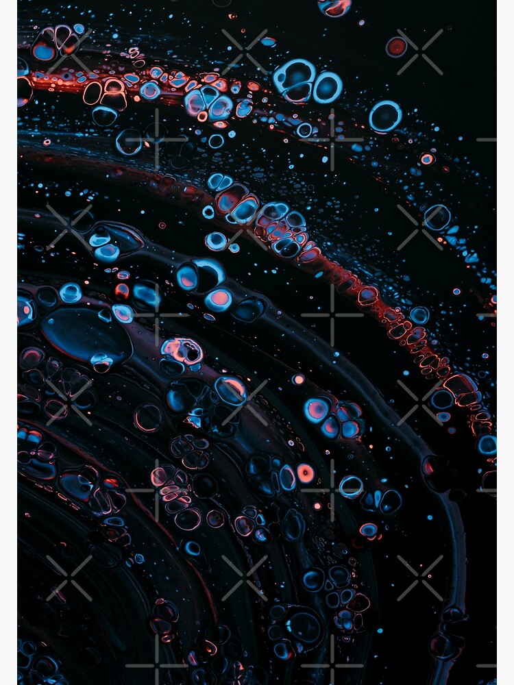Póster «Ondas de burbujas de agua rojo azul lindo en la trama de fondo oscuro» de PrimeScripts ...