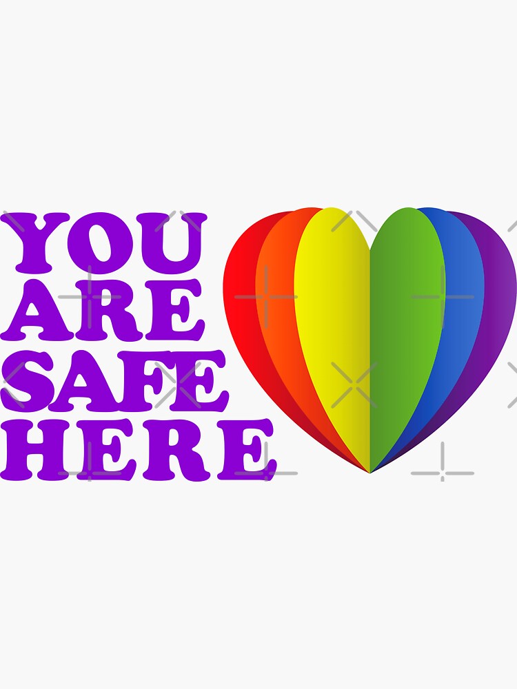 "LGBTQ Sign Safe Space Ally Flag" Sticker for Sale by aronia | Redbubble