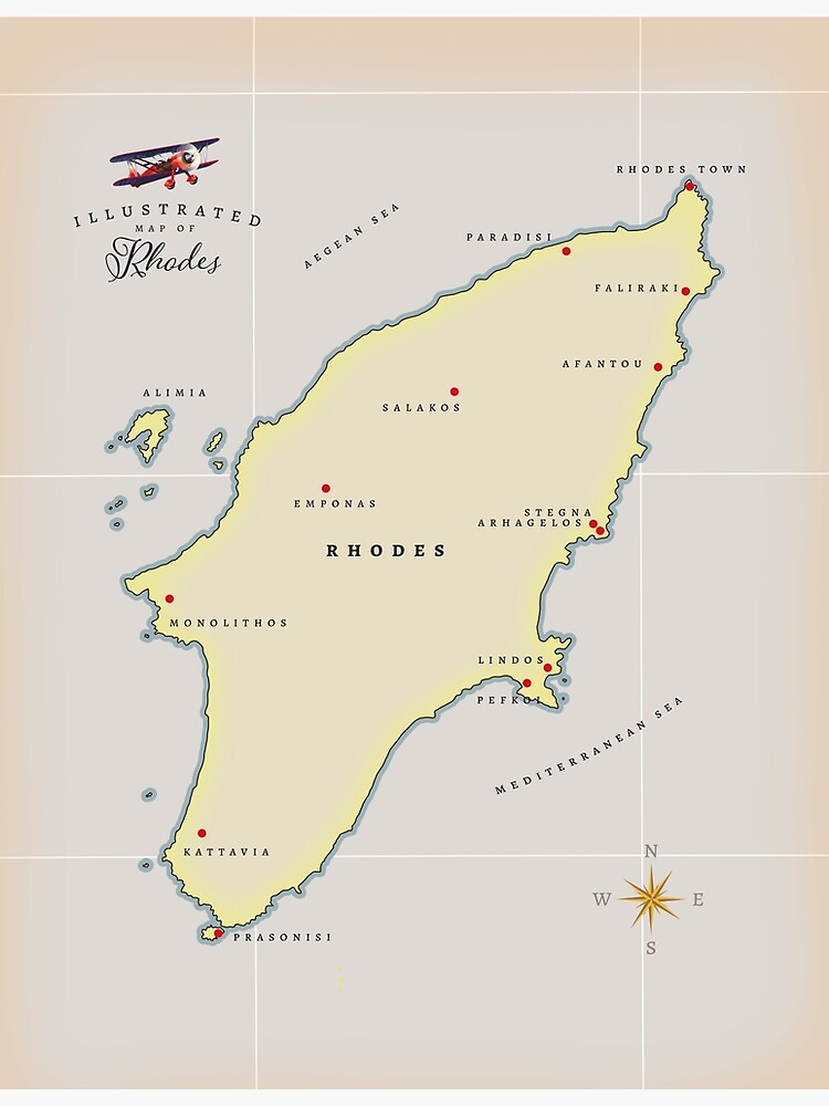 "illustrated map of Rhodes" Poster by vectorwebstore | Redbubble