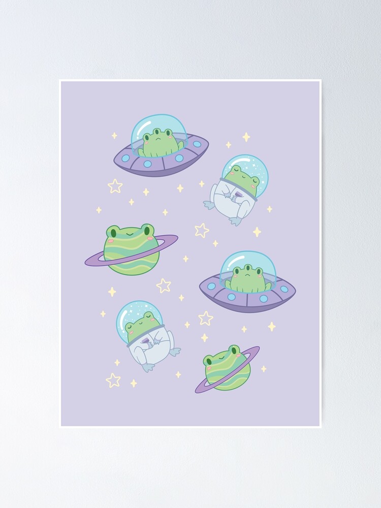 "Cute Cosmic Frogs" Poster by ElectricFangs | Redbubble