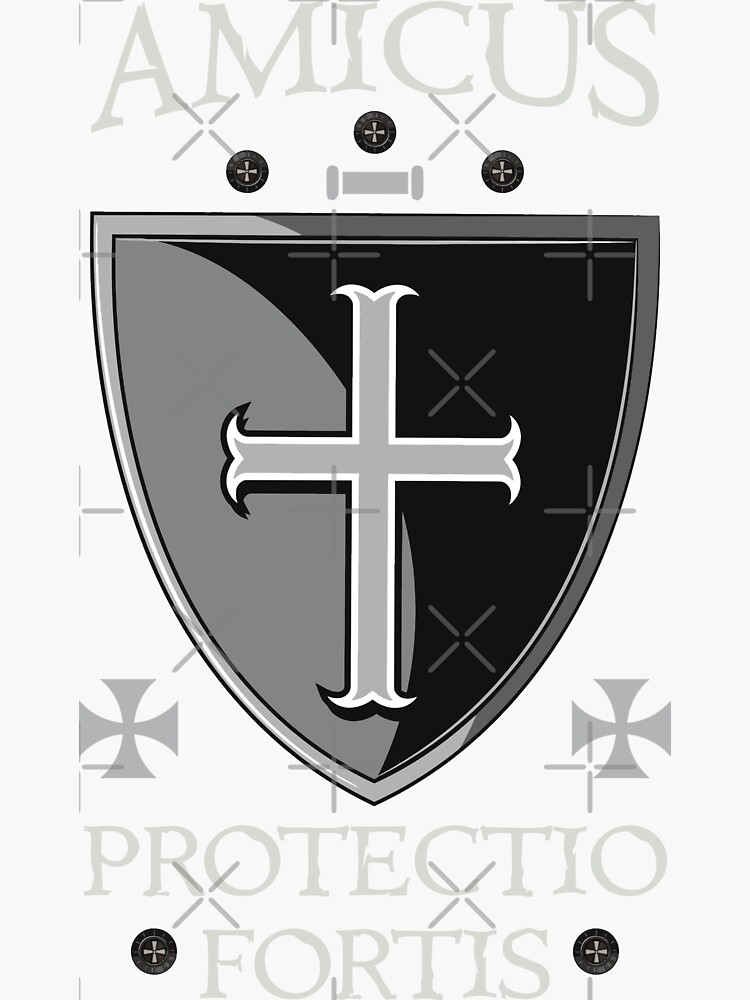 "Amicus Protectio Fortis" Sticker for Sale by MedievalWear | Redbubble