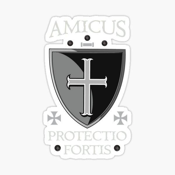 "Amicus Protectio Fortis" Sticker for Sale by MedievalWear | Redbubble