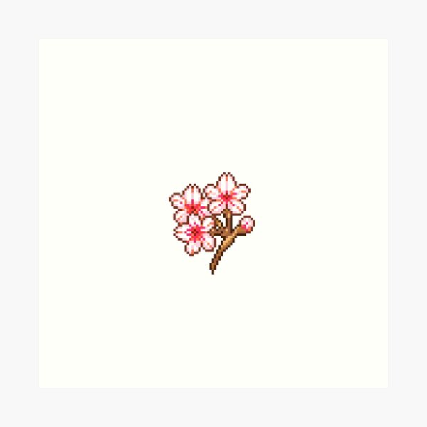 "Cherry blossom pixel art" Art Print by rivers-diary | Redbubble