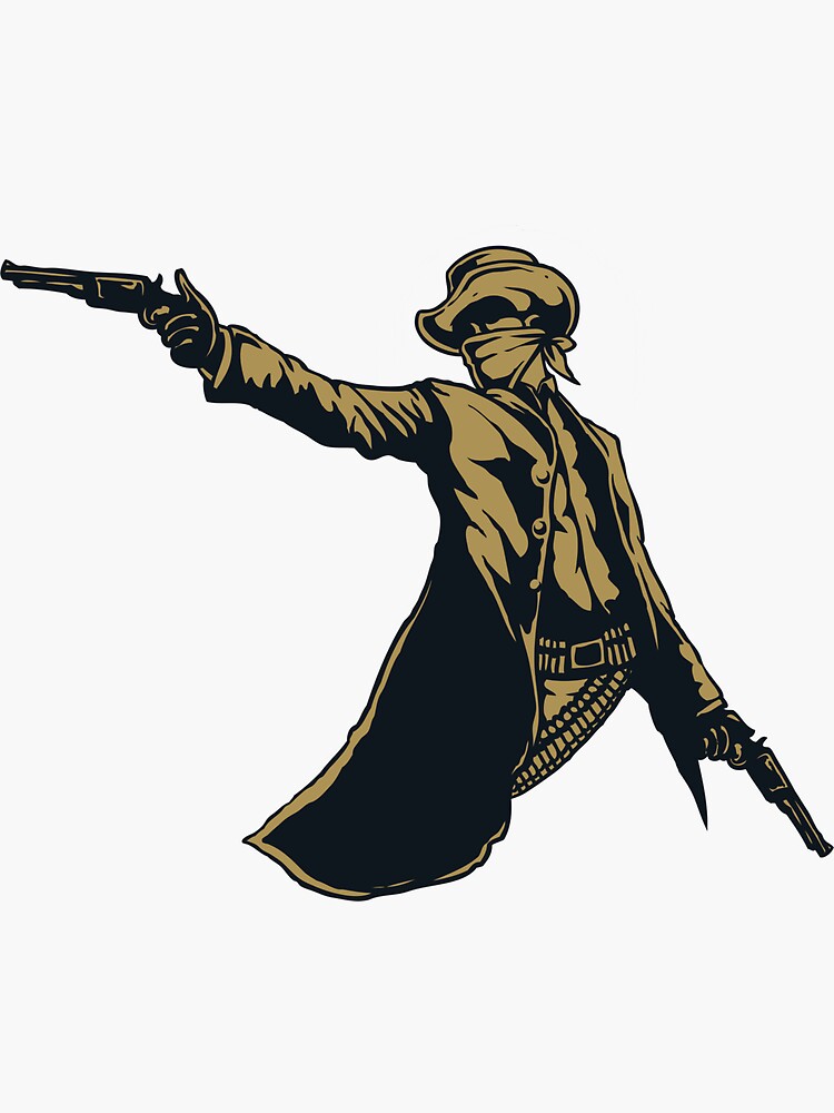 "Gun Slinger Man" Sticker for Sale by MisterGooseShop | Redbubble