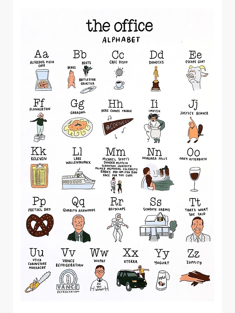 "The Office Alphabet" Poster by KatarinaReese | Redbubble