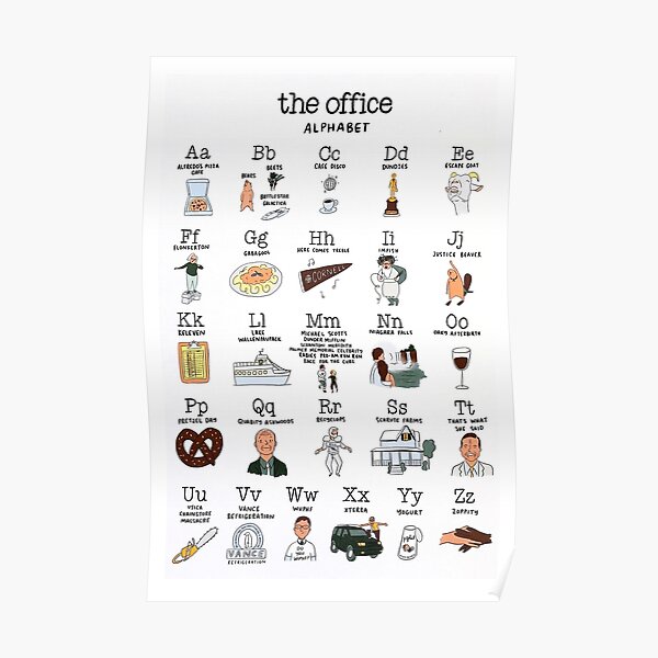 "The Office Alphabet" Poster by KatarinaReese | Redbubble