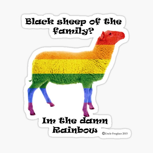 "Rainbow sheep" Sticker by UncleFrogface | Redbubble