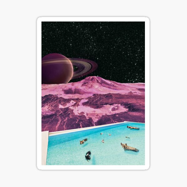 "Swimming Pigs Saturn Space " Sticker for Sale by littlemisscurly ...