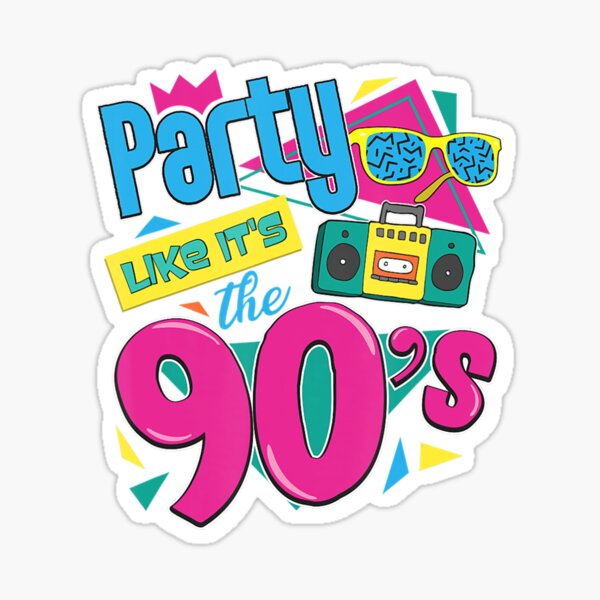 "90s 90ies nineties retro party funny gift flashback" Sticker for Sale ...