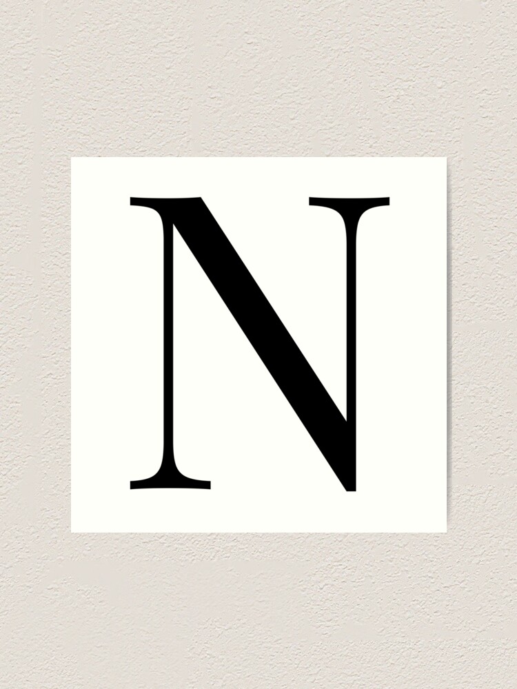 "Letter N in a Classic Font" Art Print for Sale by Kaitlyn Hart | Redbubble