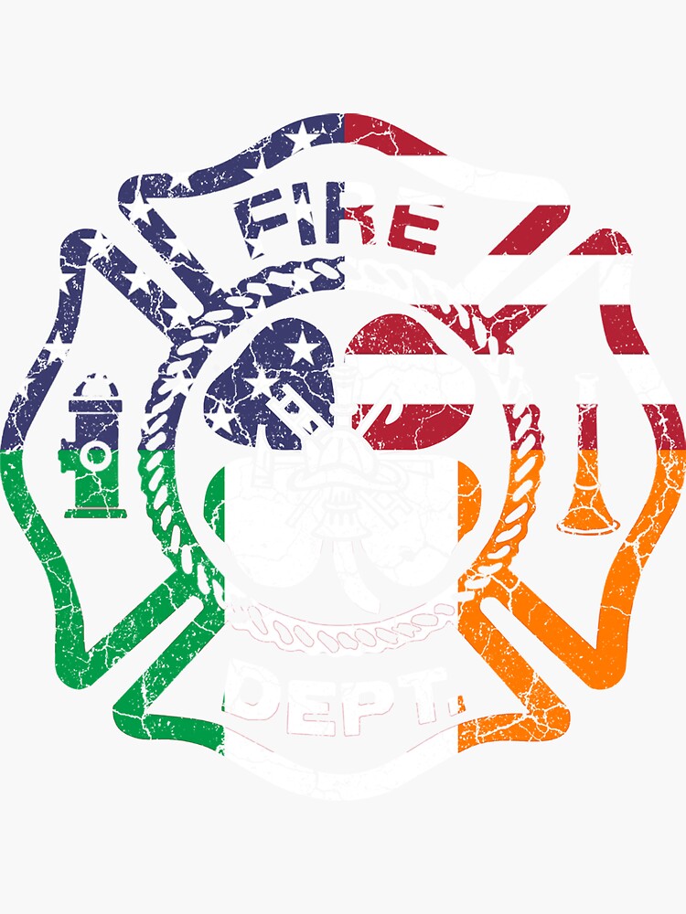 "Firefighter St Patricks Day Irish US Flag Shamrock Funny Fathers Day ...