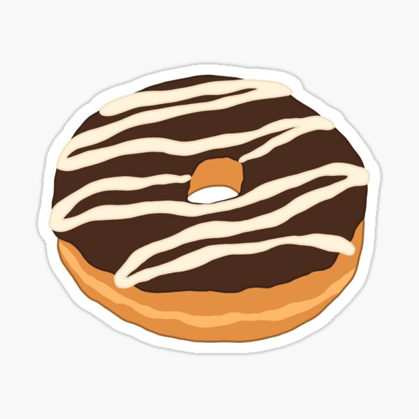 "Chocolate Drizzle Donut" Sticker for Sale by Erika-truelove | Redbubble