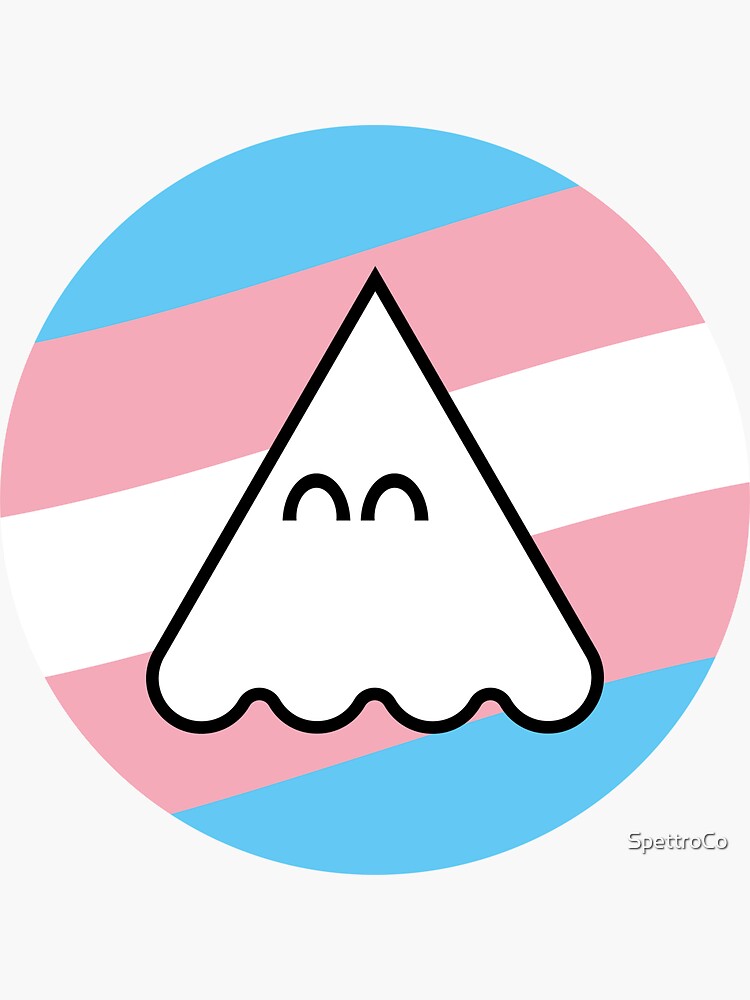 "Trans Pride Flag Happy Ghost" Sticker for Sale by SpettroCo | Redbubble