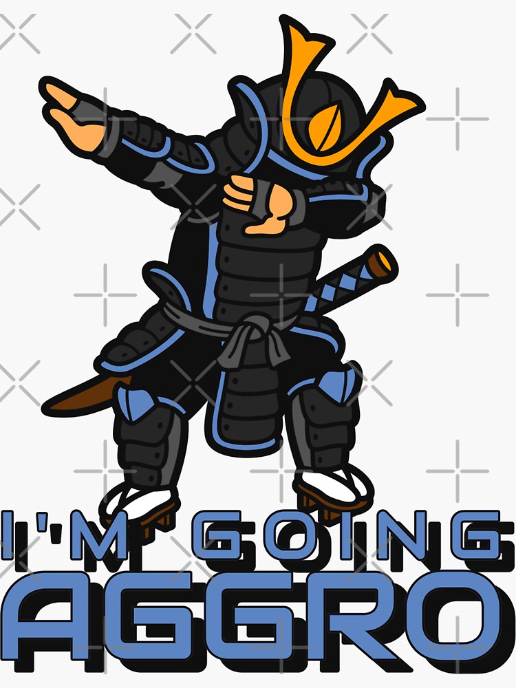 "Dabbing Video Game Samurai Going Aggro" Sticker by MerchByNomad ...