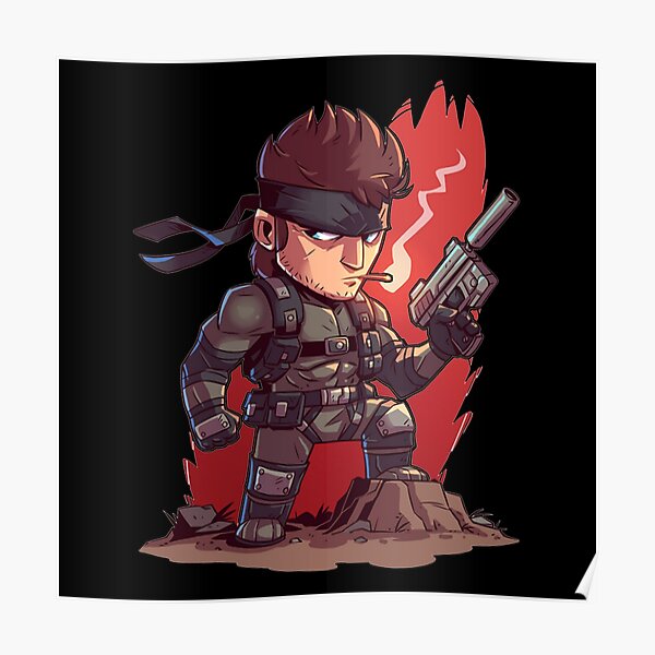 "Solid Snake Smoking Cartoon *HIGH QUALITY*" Poster by Alex3214 | Redbubble