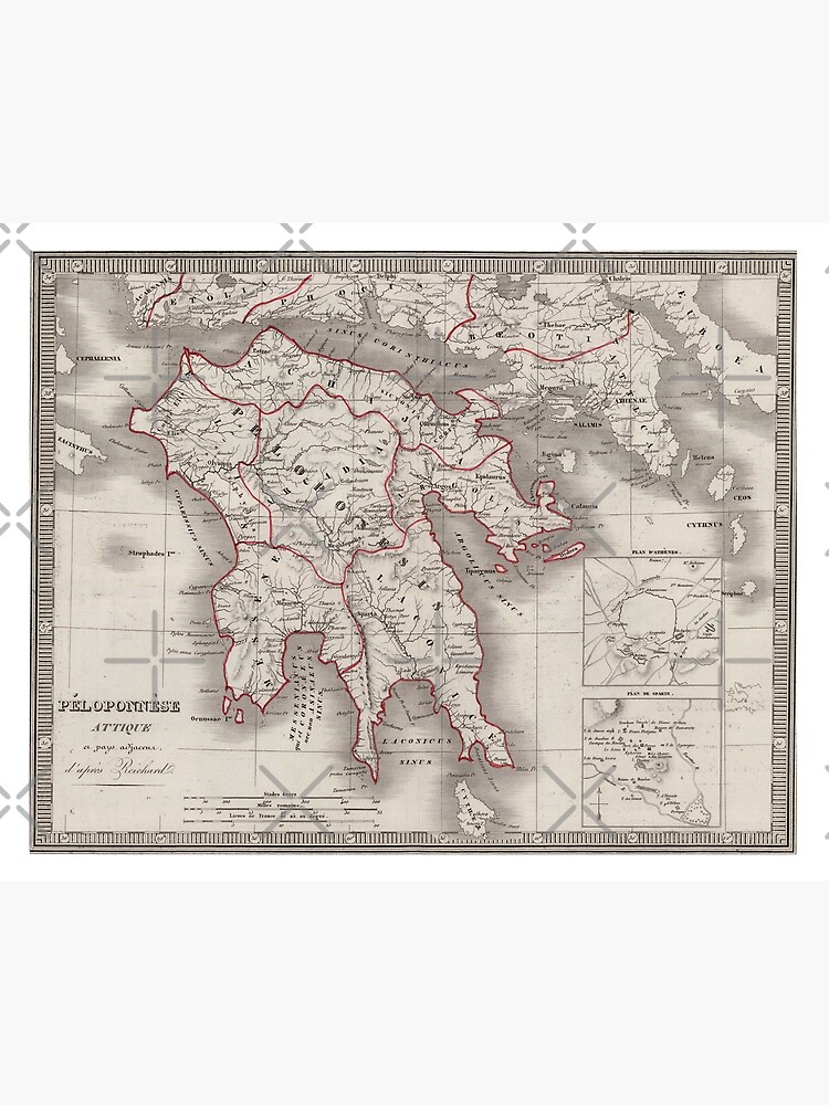 "Ancient Greek Map of Sparta" Poster for Sale by ClassicalGreece ...